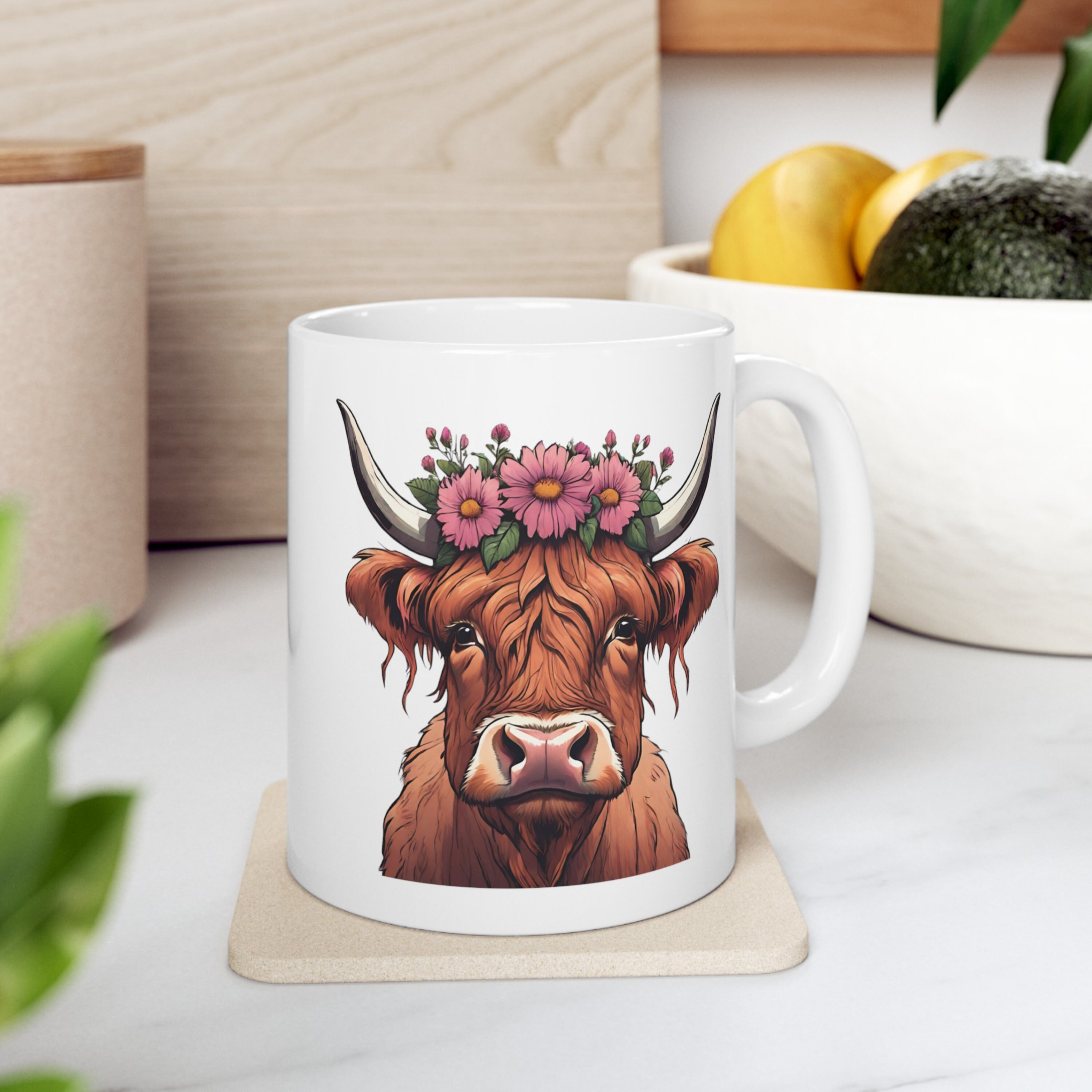 Highland Cow Coffee Mug, Cow Lovers Gift, Moo Cow Animal Lover Farm Mug ...
