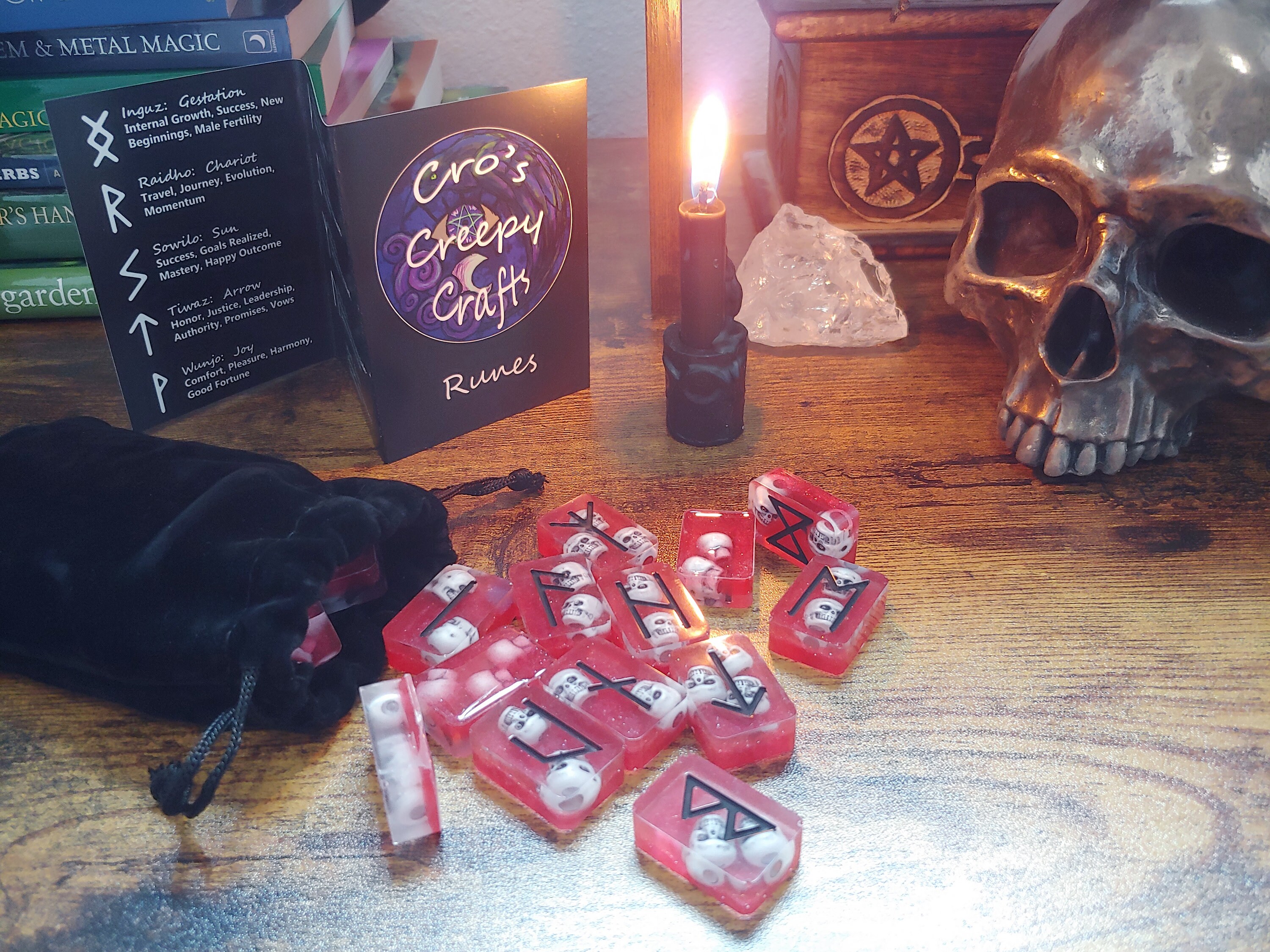 Glow in the Dark Resin Skull Runes - Etsy