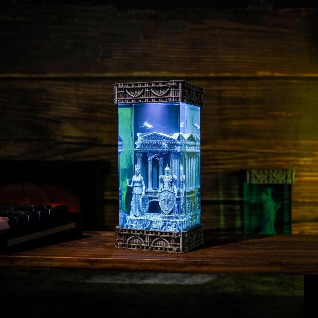 Ancient Greek Temples Night Lamp, Mythology Inspired Resin Art, Unique ...