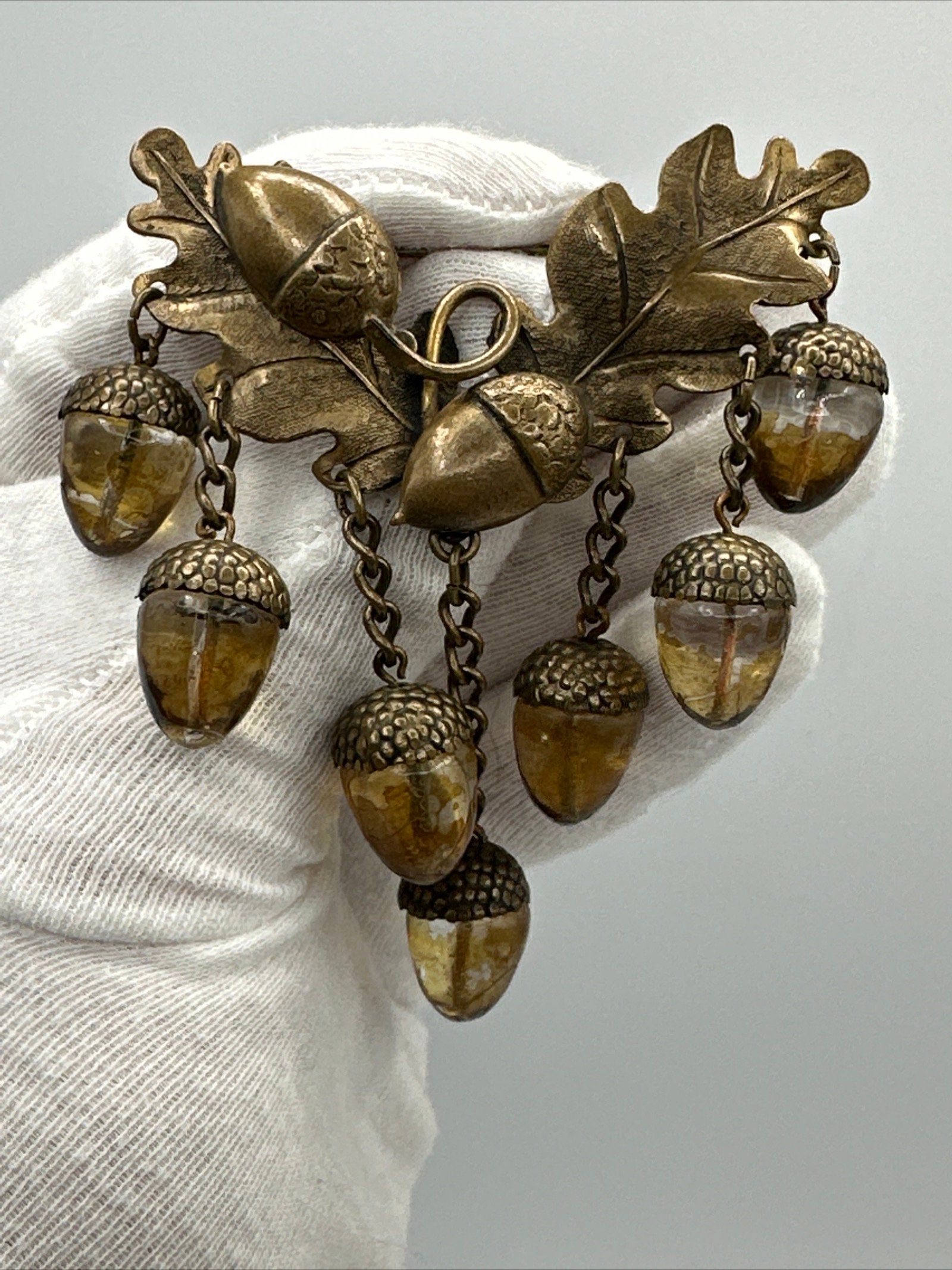 Antique Acorn Lucite Unique Brooch 319 - Etsy