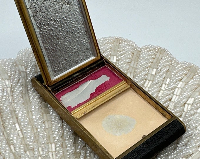 Antique Compact 1930's 1940's Art Deco Collectible leatherette Compact ...