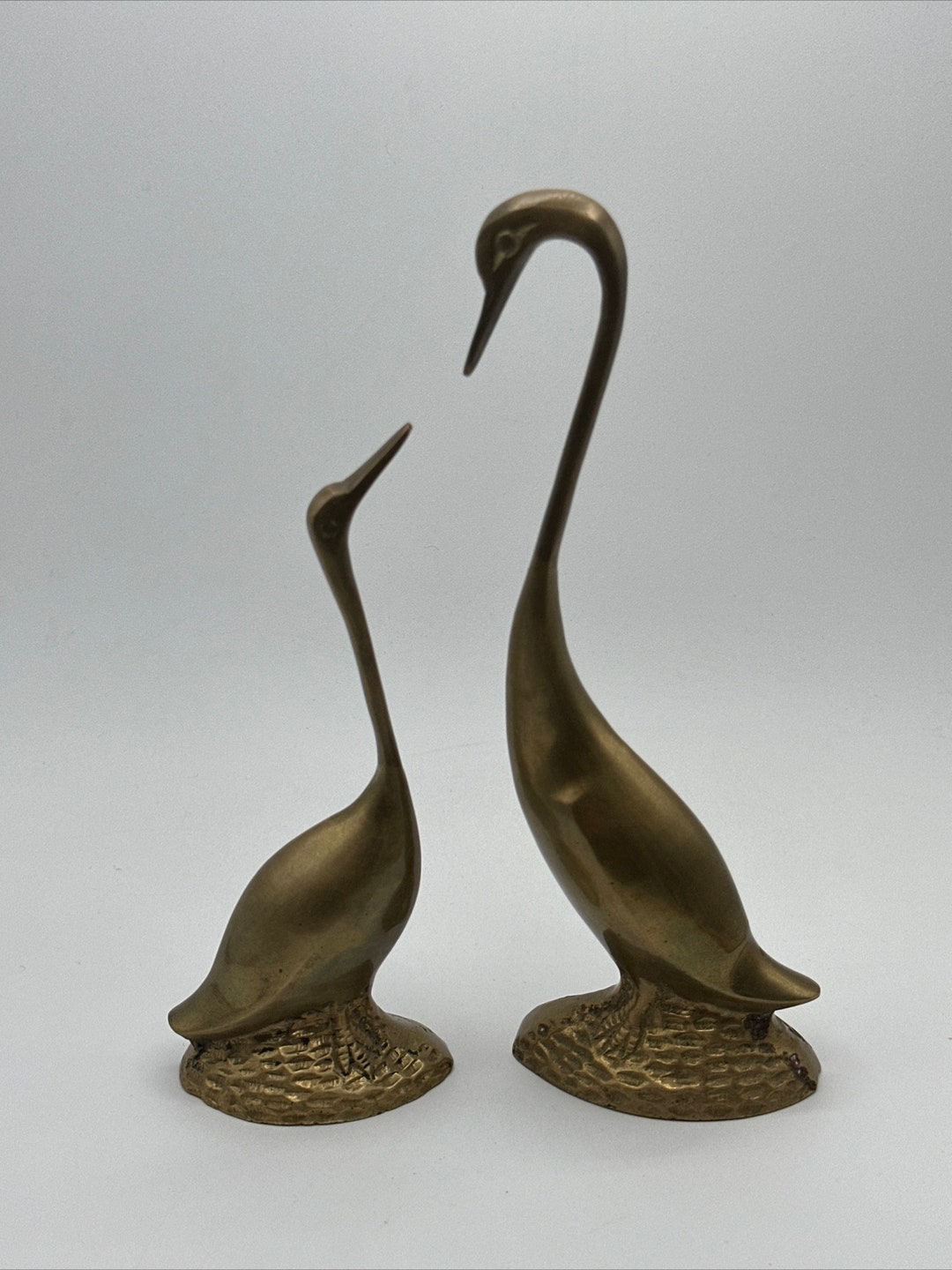 Rosenthal Netter Import Set Brass MCM Goose Figure 8” and 6” Vintage ...