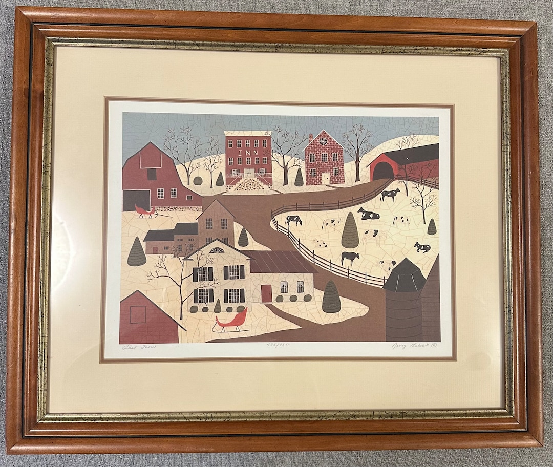 Nancy Lubeck Numbered "last Snow" Triple Matted & Framed Charming ...