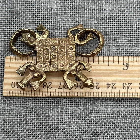 Rare vintage ALVA MUSEUM REPLICA gold tone aztec may… - Gem