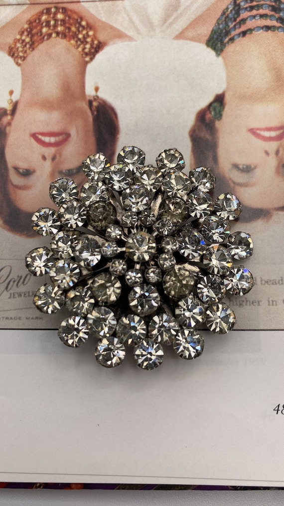 Vintage 1950 Rhinestone Necklace, Vintage Blue Rhines… - Gem