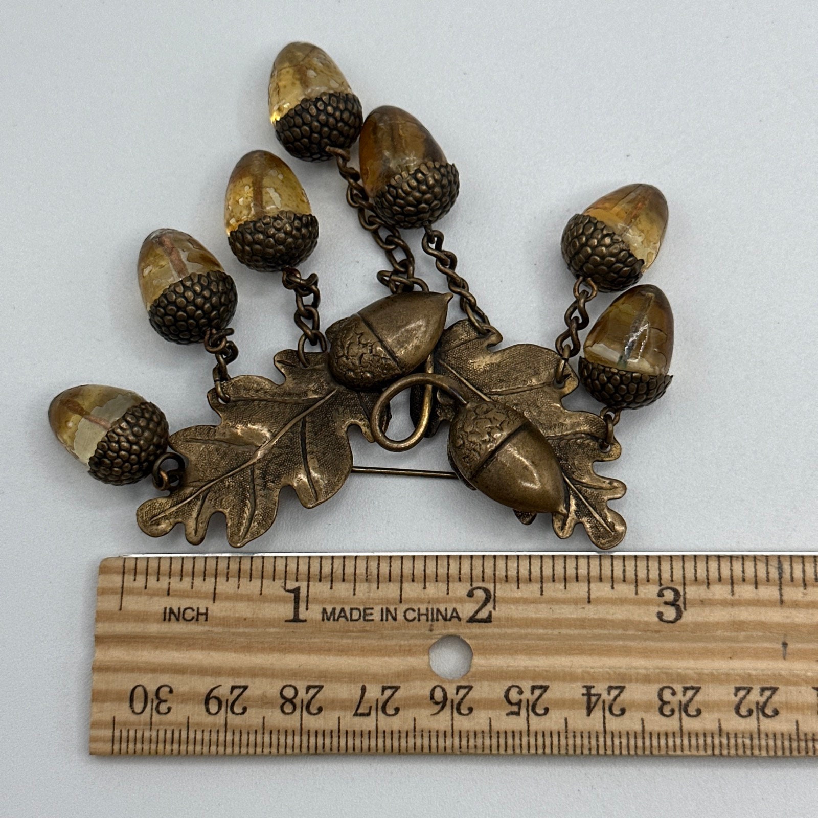 Antique Acorn Lucite Unique Brooch 319 - Etsy