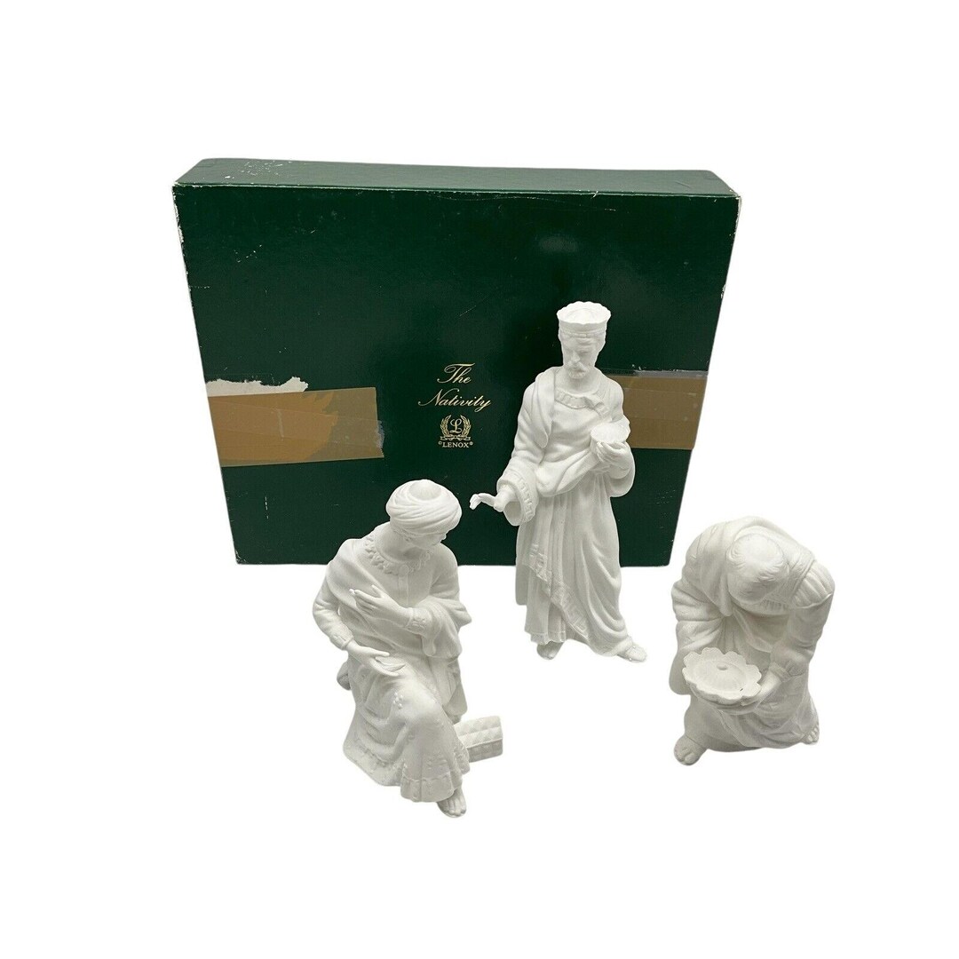 Lenox Fine Bone China Bisque Nativity Set of 3 Wisemen Figurines Ltd Ed ...