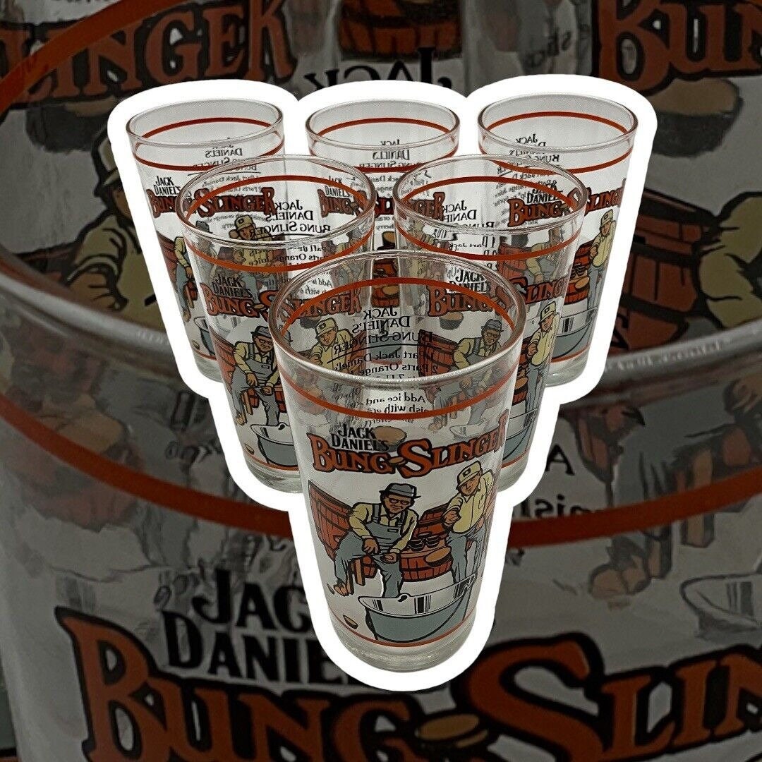 Jack Daniels Bung Slinger Glass With Recipe Vintage Collectible Barware ...