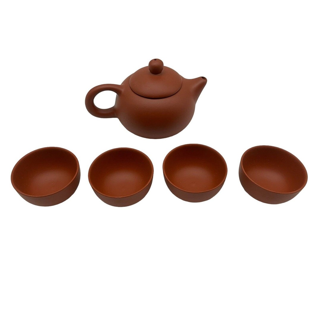 Yixing Zisha Travel Tea Set Valley Green Tea Set of 5 Asian Collectible ...