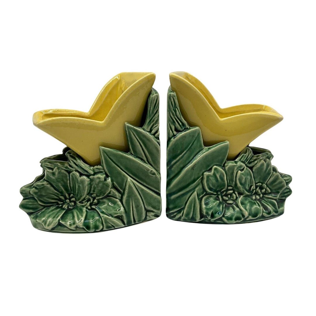 Mccoy Vintage USA Tulip Bookends/vase/planter MCM Collectible Set of ...