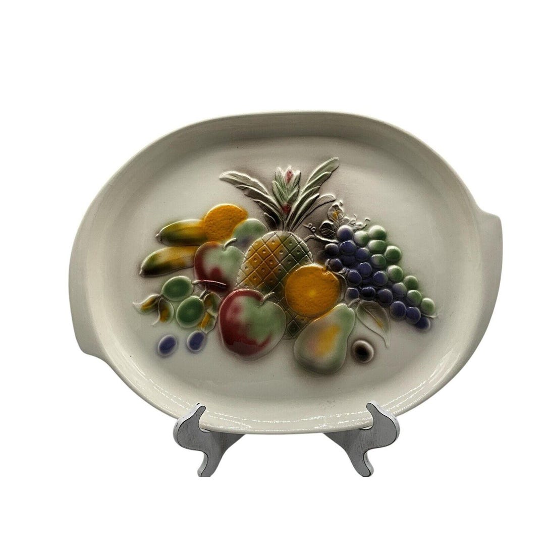 Lane Co Pottery Van Nuys CA Vintage Serving Platter Fruit Design T-13 ...