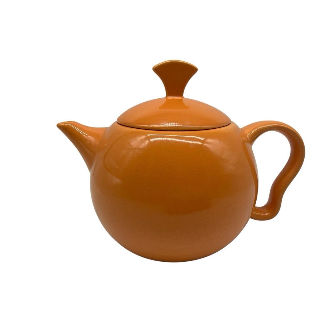 Orange MCM Teapot Made in the USA Serveware Teapots Collectible - Etsy