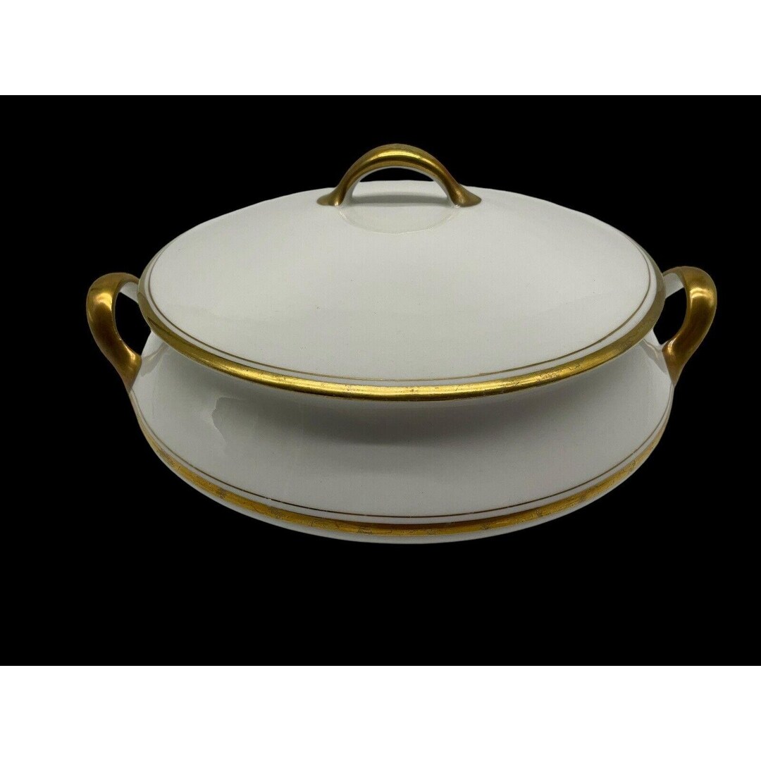 Antique Homer Laughlin Round Covered Vegetable Dish Empress E2402 With ...