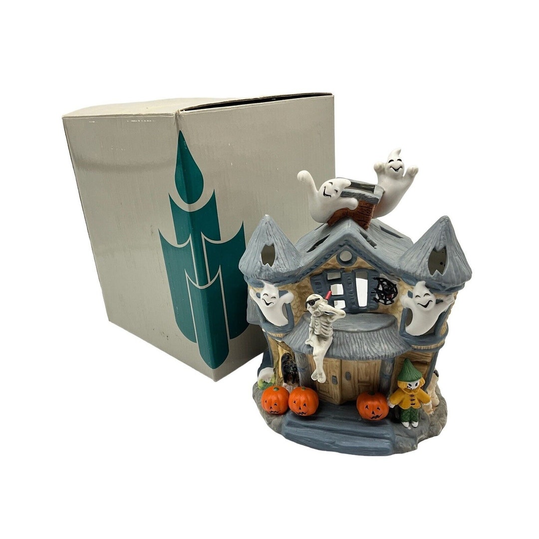 Partylite Haunted Tealight House in Original Box Holloween Decor Vtg ...