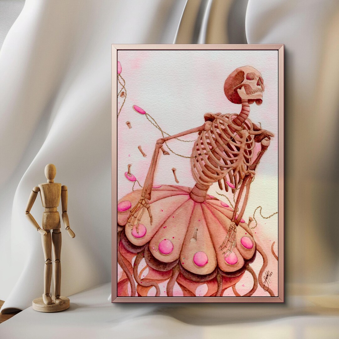 Creature Frozen in Time: Creepy Strange Surreal Art Print, Watercolor ...