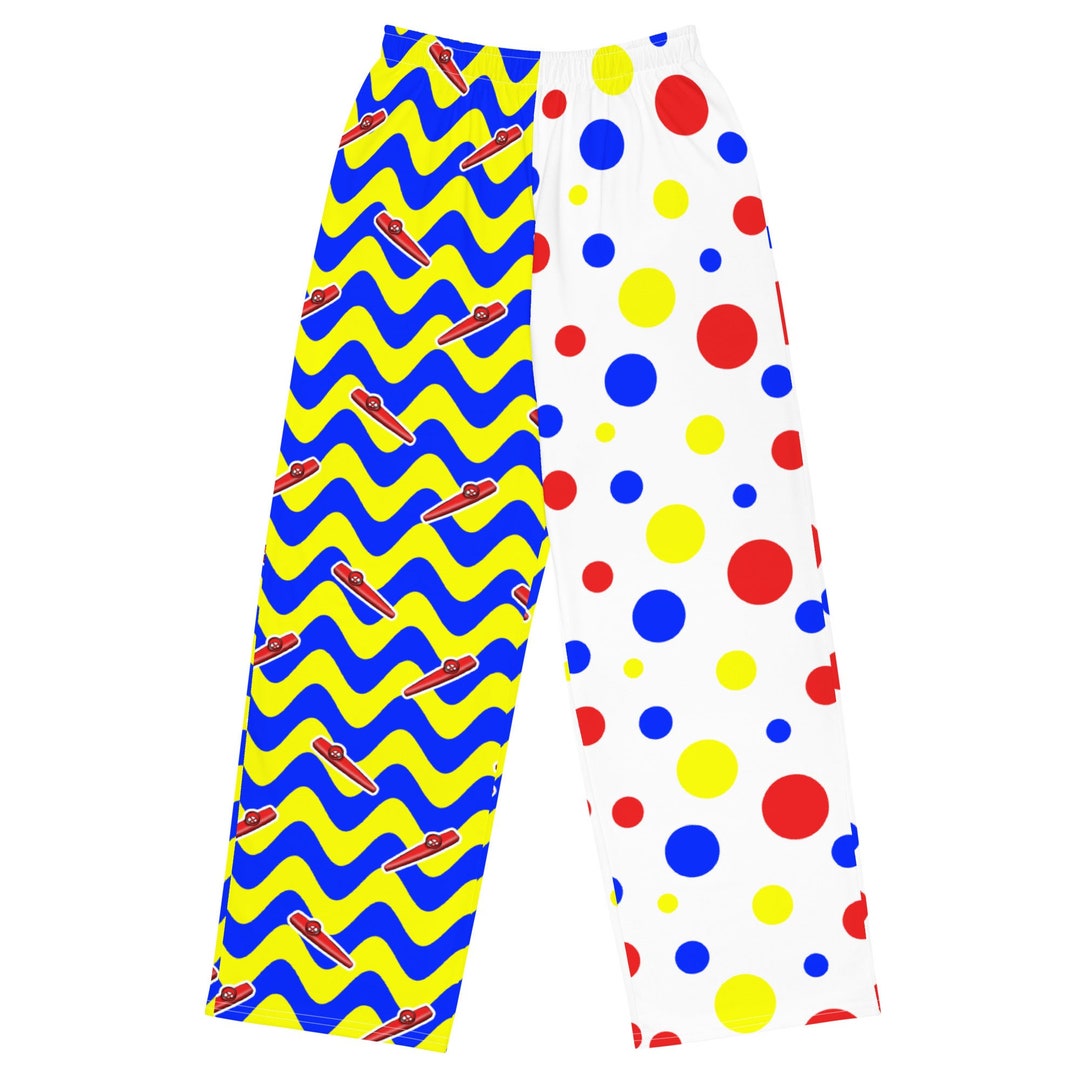 Clowncore Aesthetic Kazoos, Primary Color Wavy Lines, and Polka Dots ...