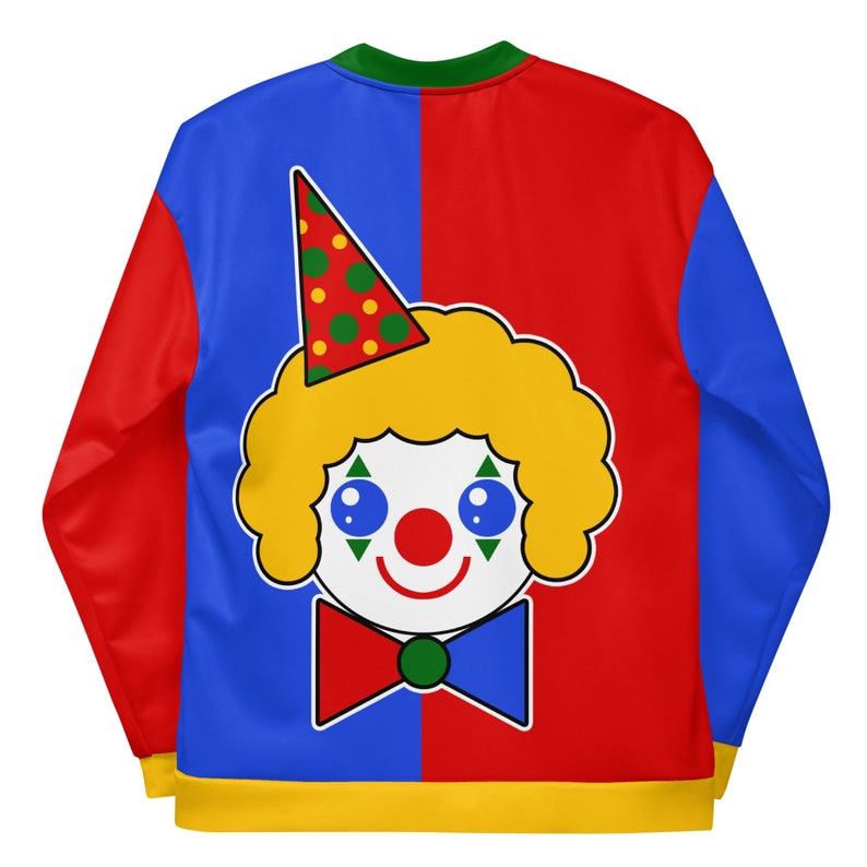 Clowncore Aesthetic Colorblock Clown Bomber Jacket, Unisex Sizing ...
