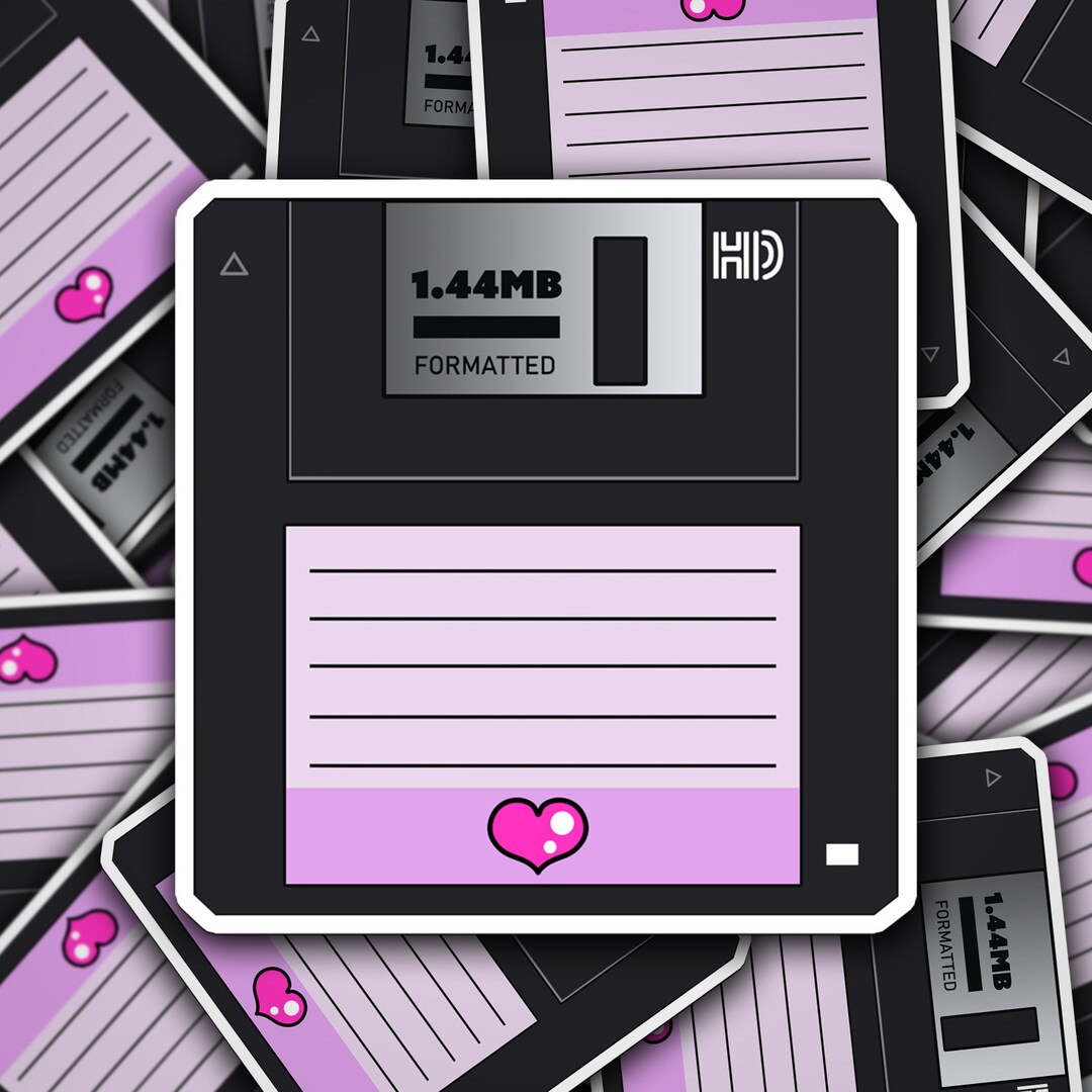 90s Floppy Disc Kiss-cut Sticker, 90s Sticker, Floppy Disc Sticker ...
