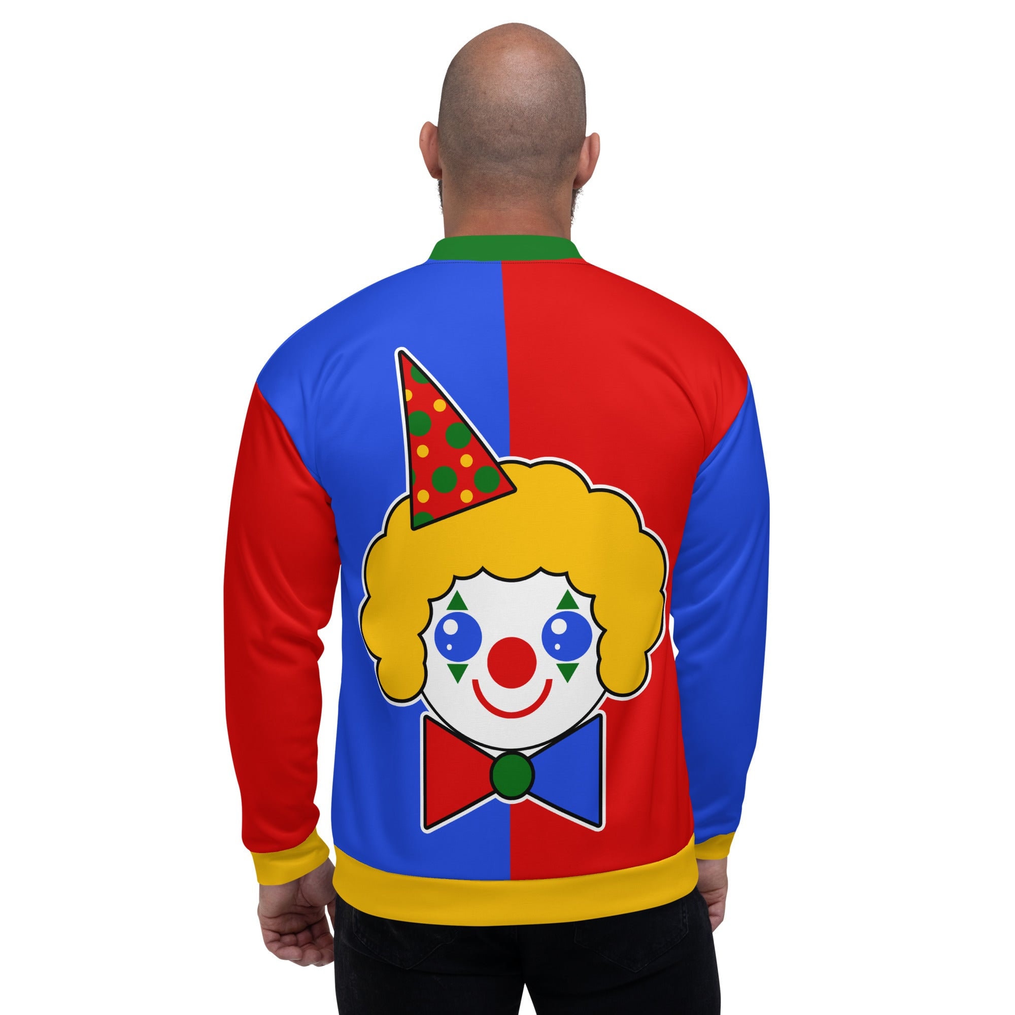 Clowncore Aesthetic Colorblock Clown Bomber Jacket, Unisex Sizing ...