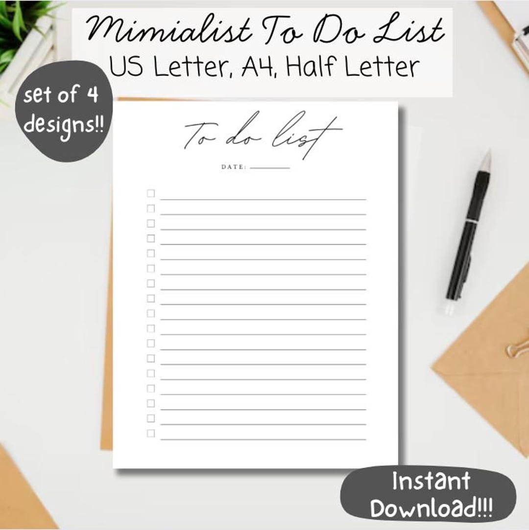 To Do List Printable, Minimal to Do List, Printable to Do List, Simple ...