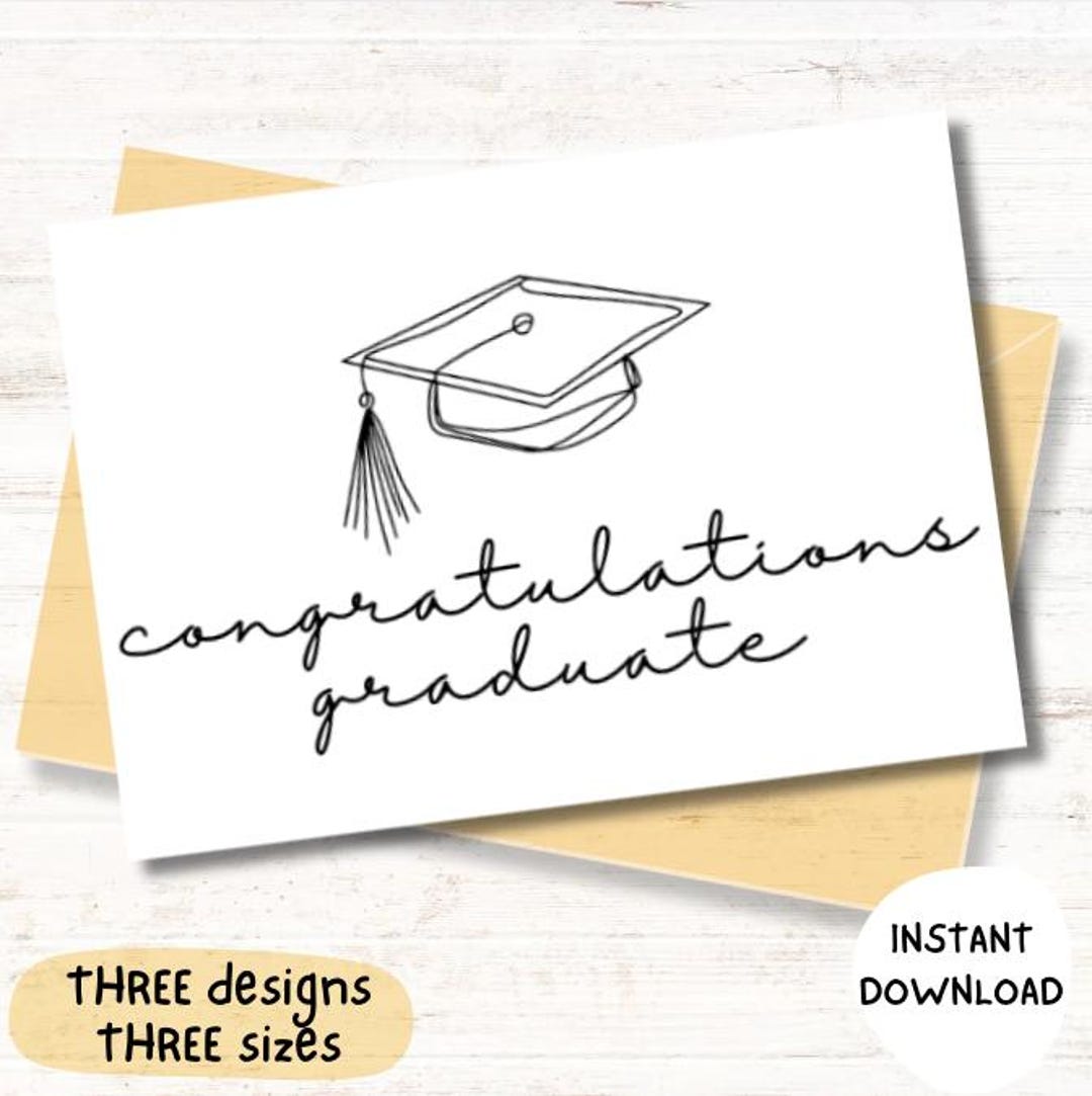 Printable Graduation Card, Congratulations Graduate, Graduation Card ...