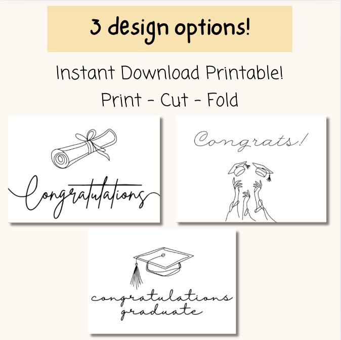 Printable Graduation Card, Congratulations Graduate, Graduation Card ...