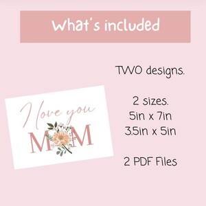 Mother's Day Card, Printable Mother's Day Card, I Love You Mom Card ...