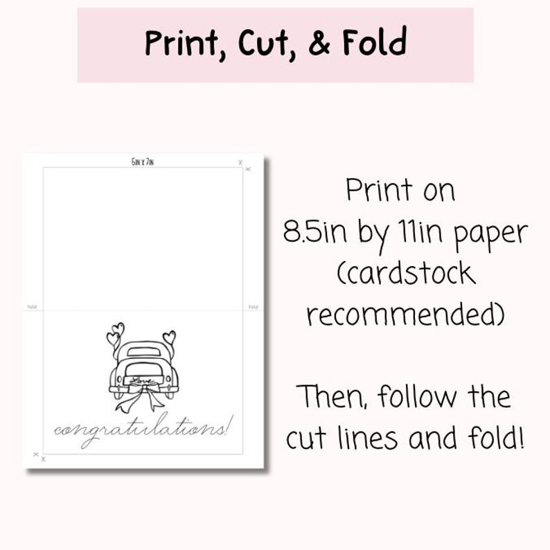 Minimalist Wedding Congratulations Card Set: 4 Designs (digital ...