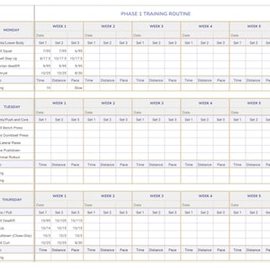 Thinner Leaner Stronger Program Workout Spreadsheet, Progressive ...
