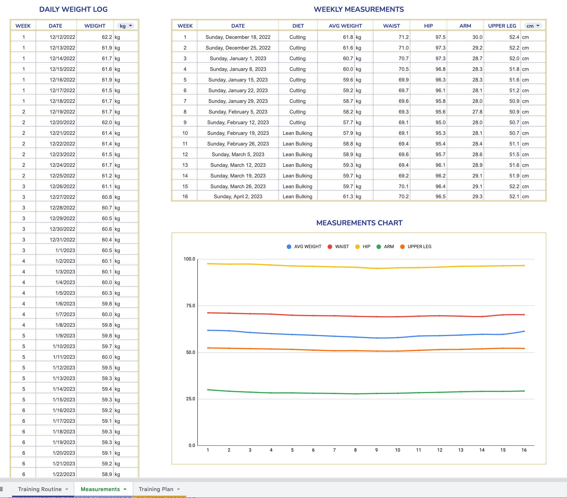 Thinner Leaner Stronger Program Workout Spreadsheet, Progressive ...