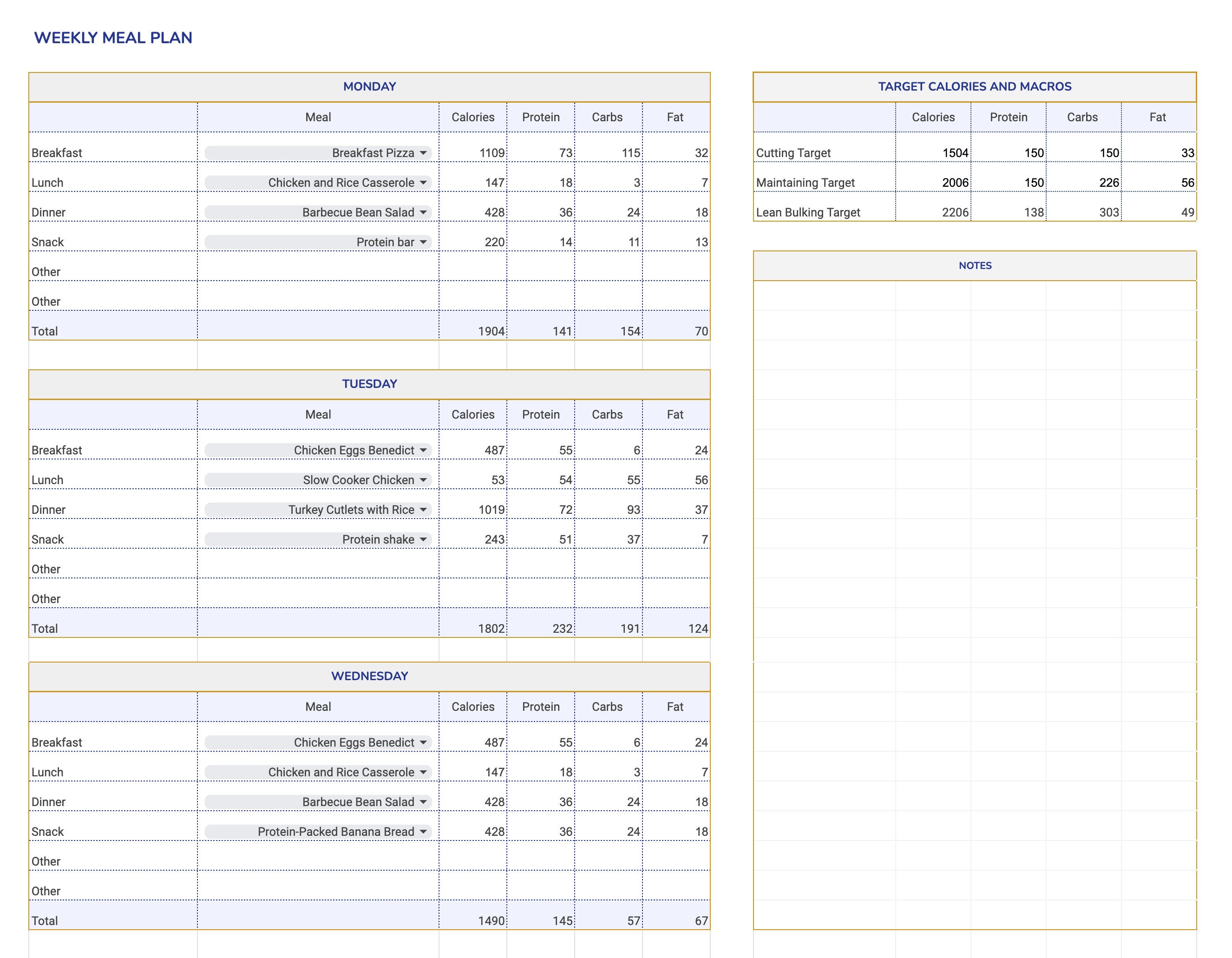 Thinner Leaner Stronger Nutrition Planner, Meal Planner for Cutting ...