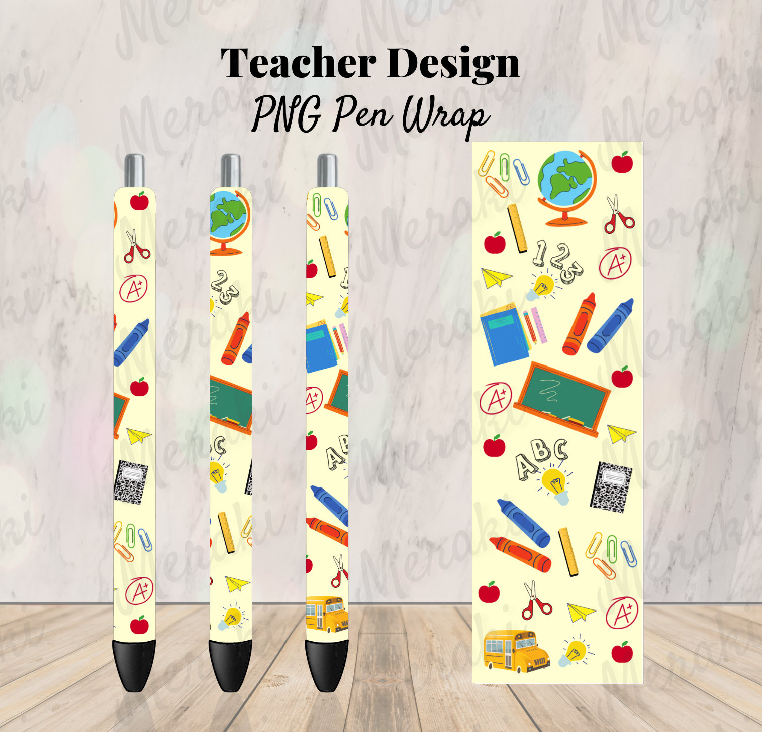 Teacher Pen Design, School Design, Png Wrap, Epoxy Pens - Etsy
