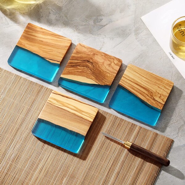 Wooden Resin Coasters - Etsy