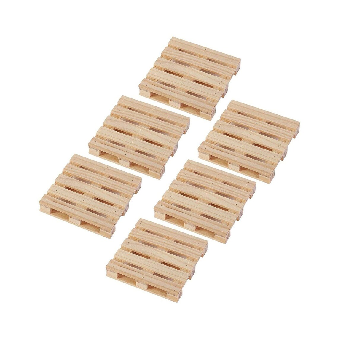 Wooden Mini Pallet Coasters Set, Set of 6 Wood Coasters, Cute ...