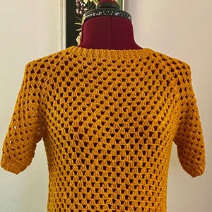 Indian Yellow Golden Top Crochet Golden Top Handmade Top Short Sleeve ...
