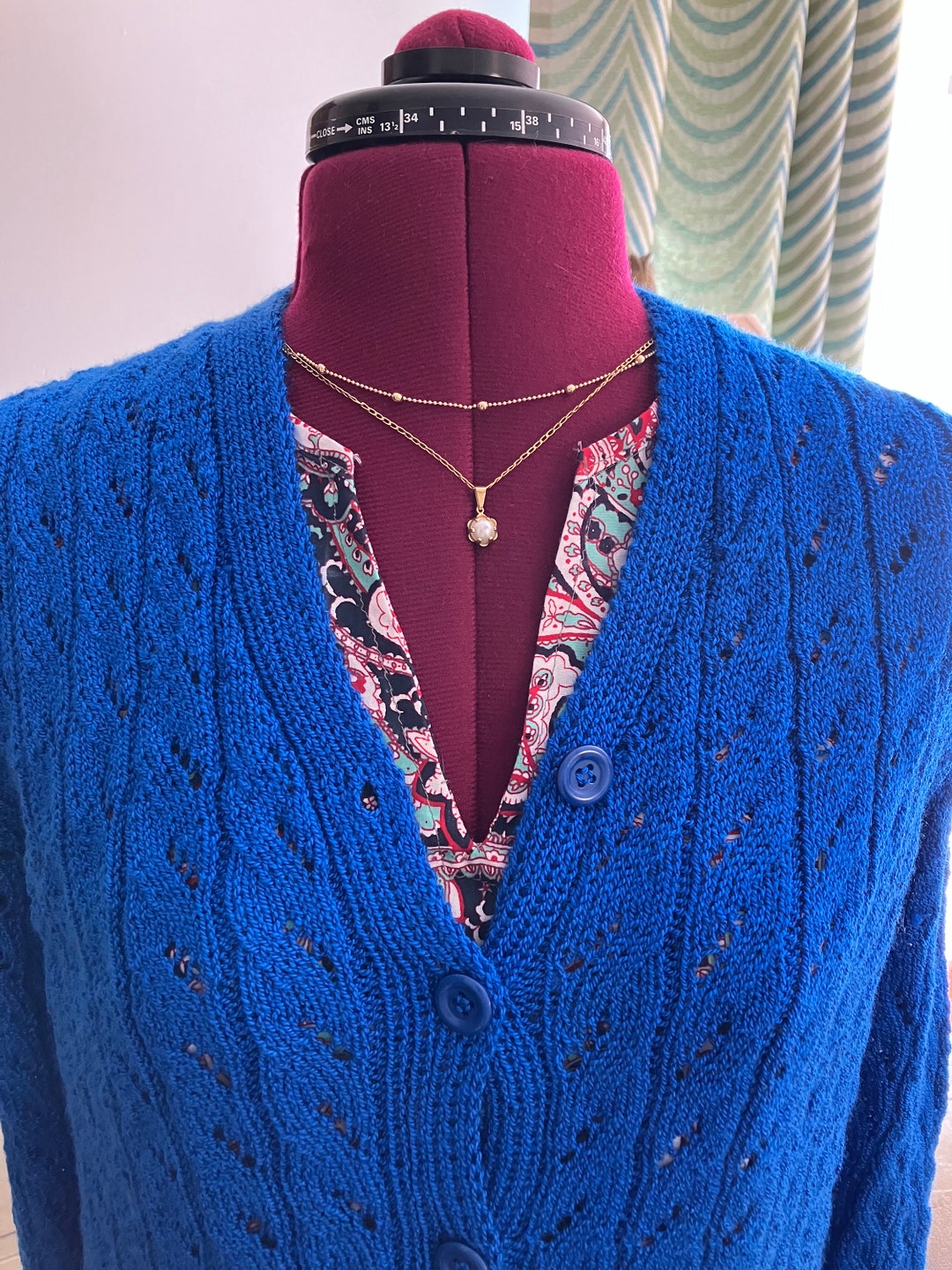 Royal Blue Cardigan, Cotton Cardigan, Long Sleeve, Handmade Cardigan ...