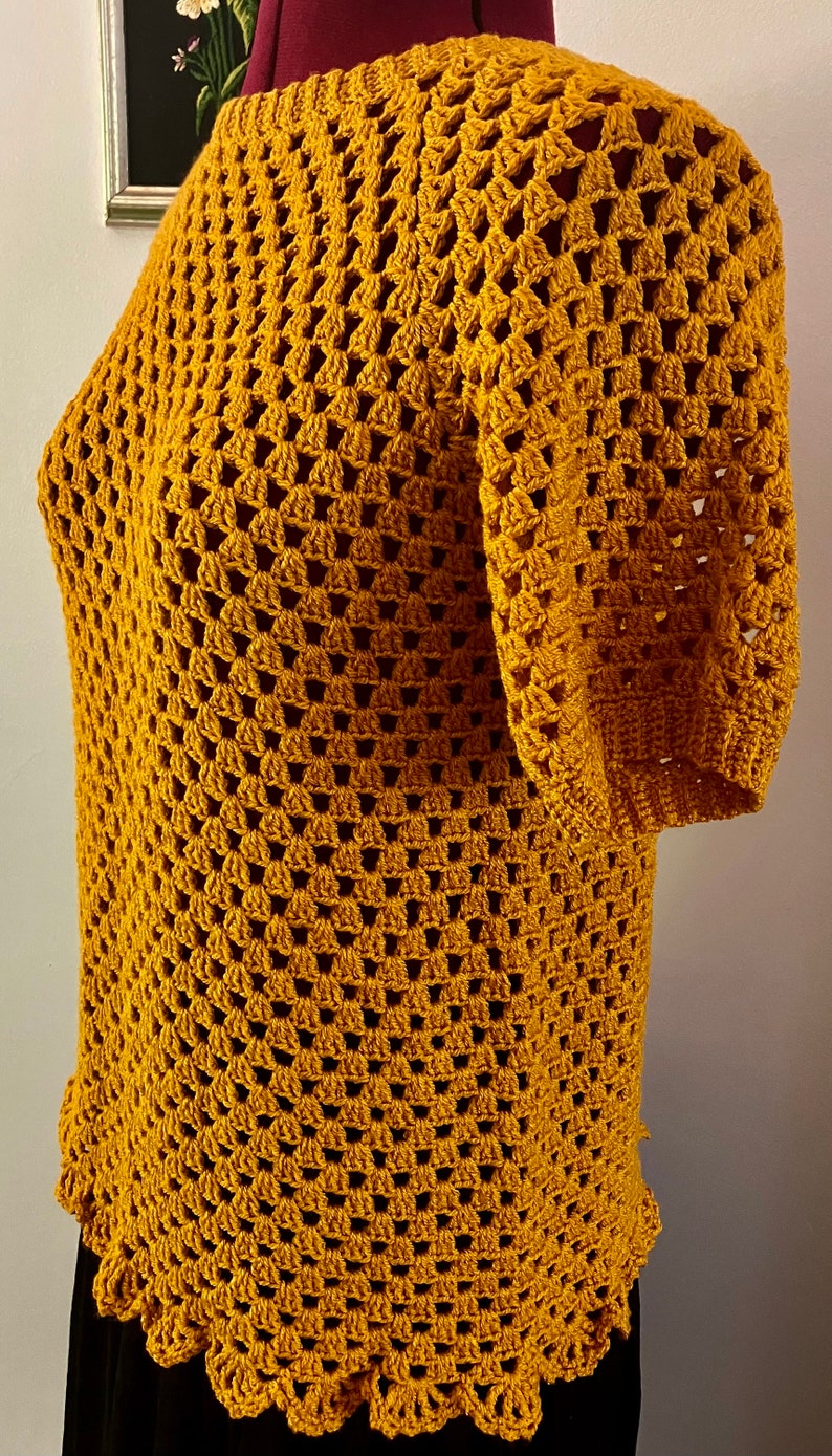 Indian Yellow Golden Top Crochet Golden Top Handmade Top Short Sleeve ...
