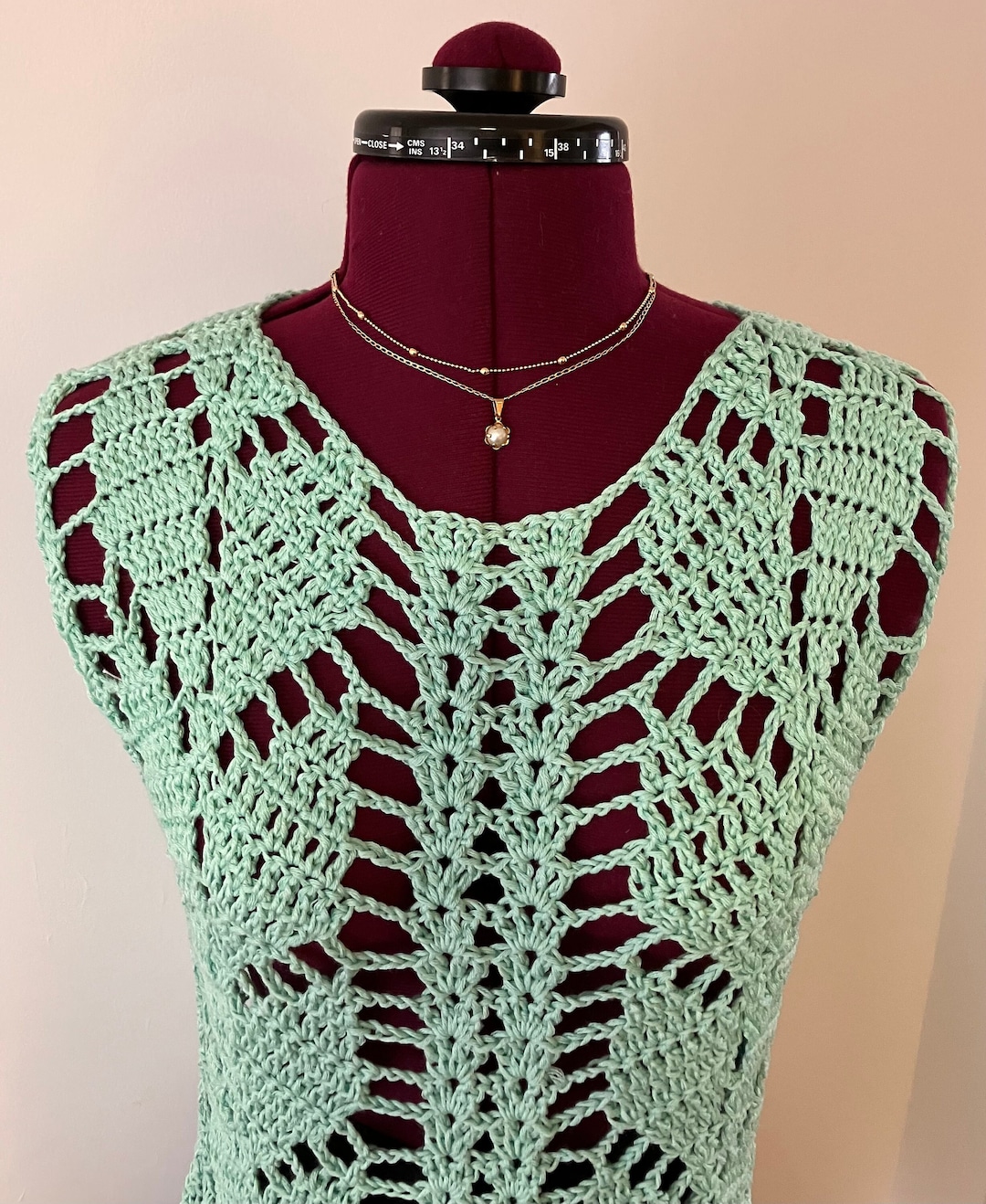 Crochet Ladies Top, Small Top, Cotton Crochet Top, Aqua Green Top, All ...