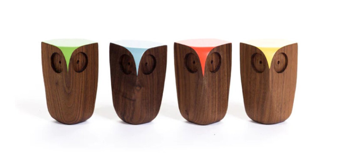 Wood Statue Little Owls - Etsy