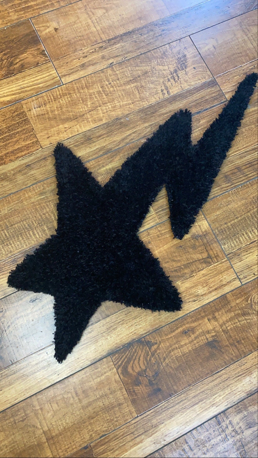 Custom Star Lighting Bolt Tuffed Rug - Etsy