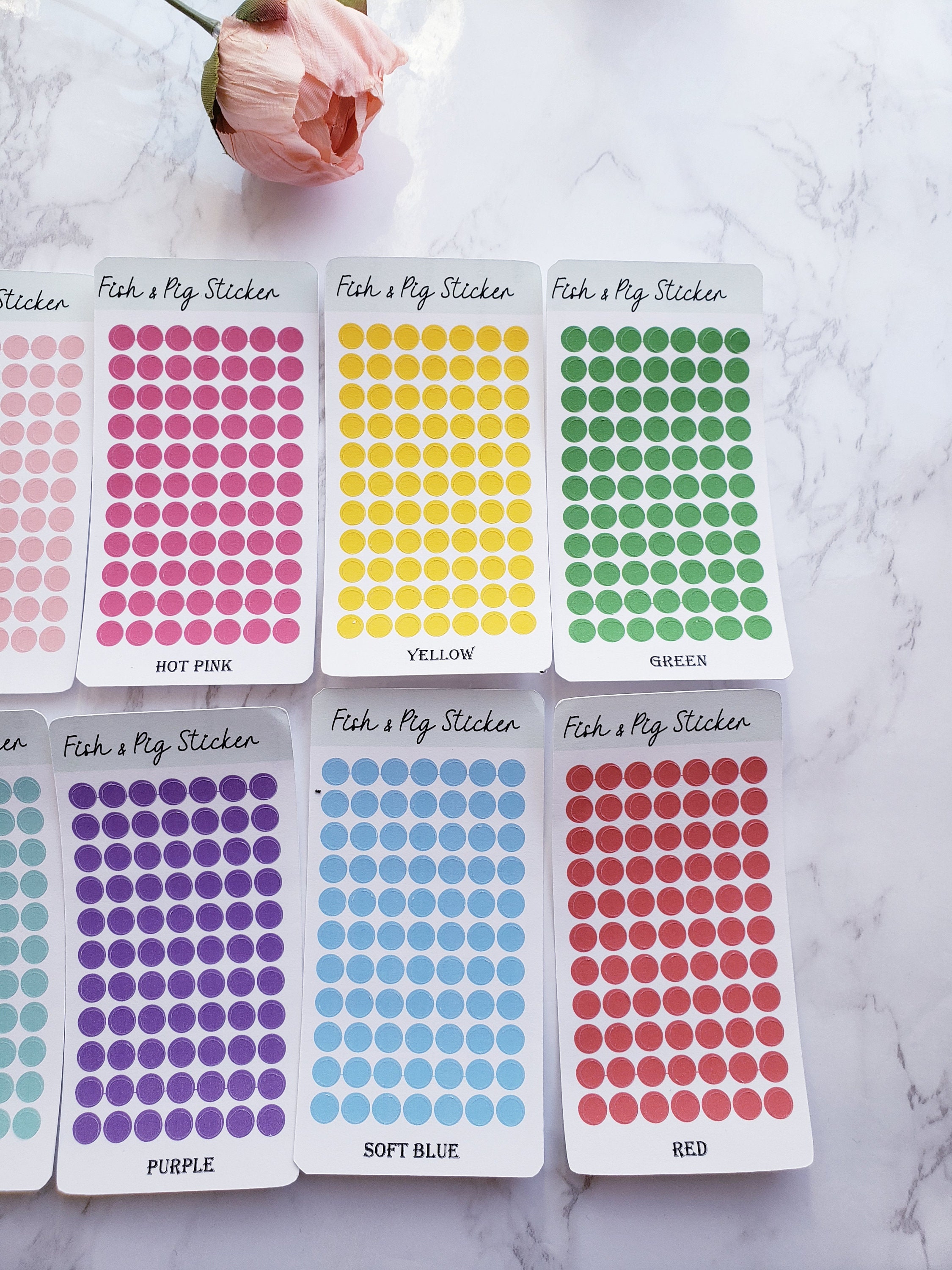 5mm Circle Dot Color Stickers Sheet on White for Planners and - Etsy