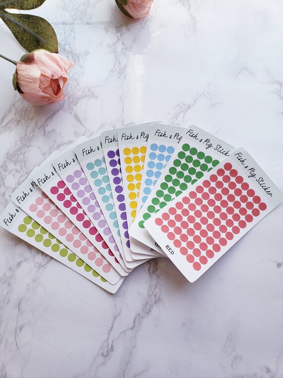 5mm Circle Dot Color Stickers Sheet on White for Planners and - Etsy