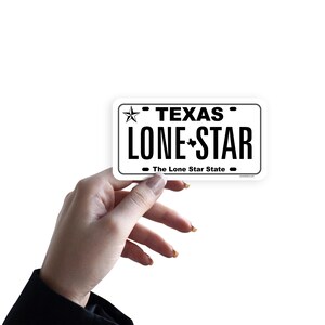 Set of 2 Stickers Texas Lone Star Plate/stickers white Full Color ...