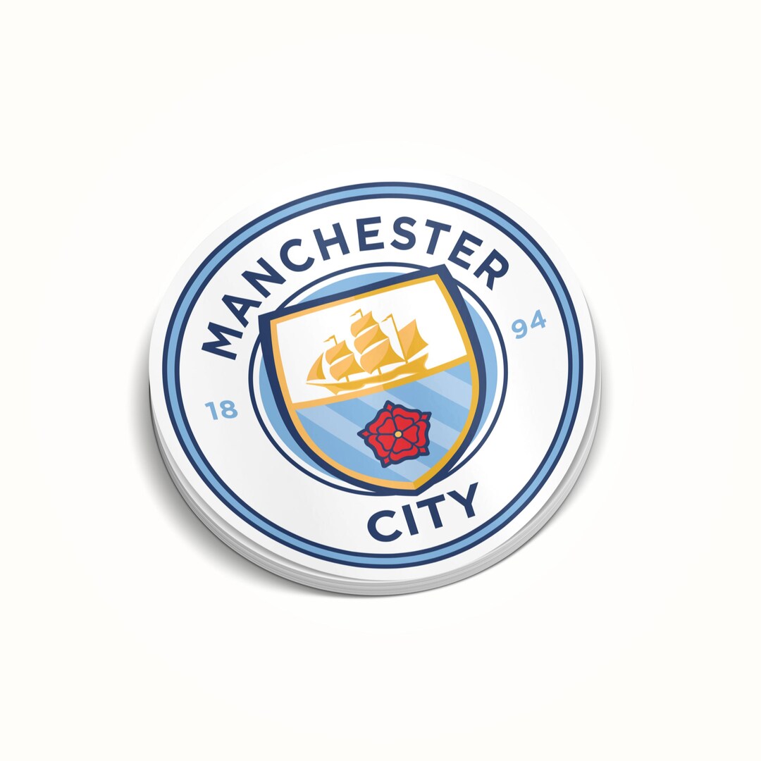 Set of 2 Stickers Manchester City FC: Decal/stickers Full Color Double ...