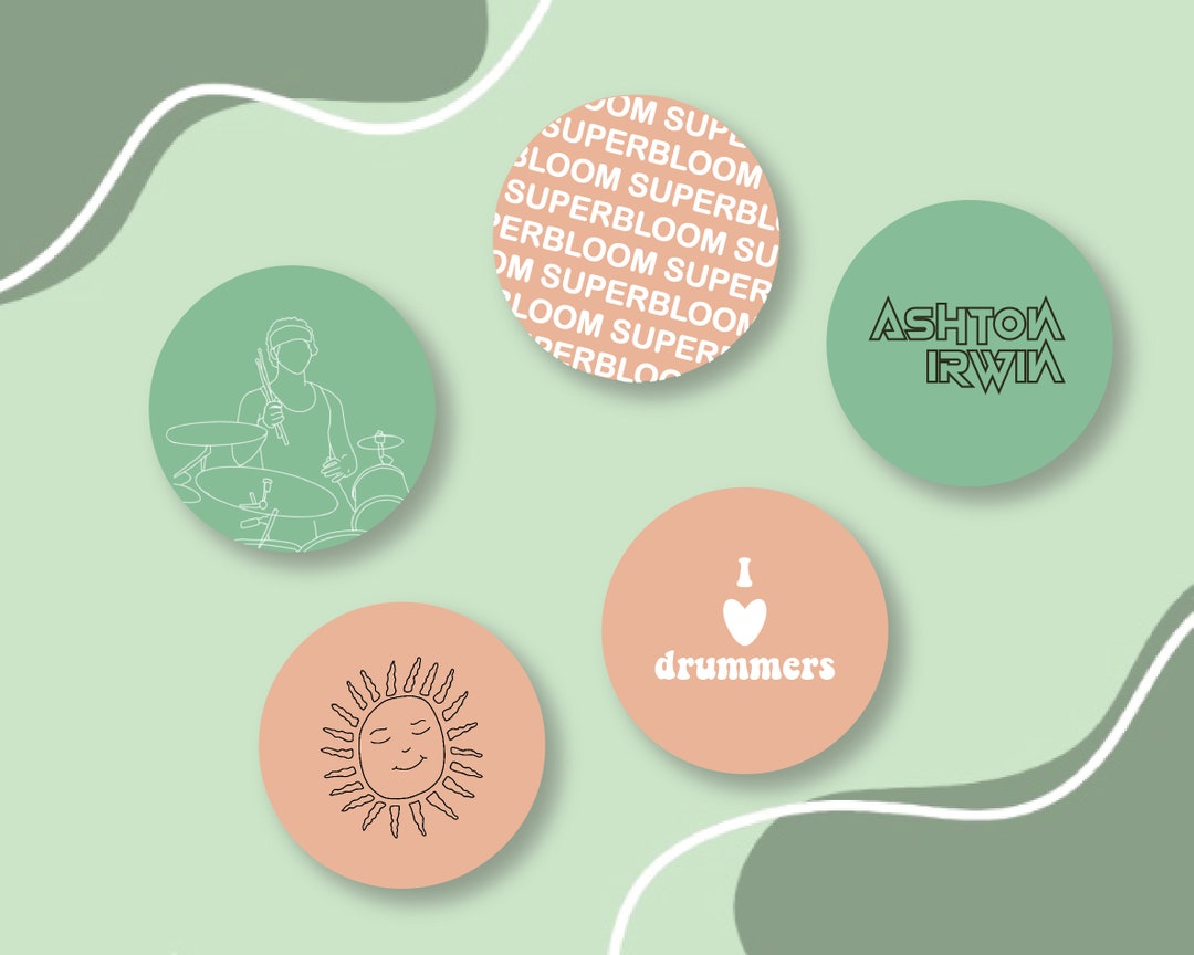 Ashton Irwin Buttons Pins Inexpensive Fan Merch Luke Hemmings Michael ...