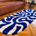 Waves in a Square, Blue Wave Rug, Tufting Rug and Abstract Shapes ...