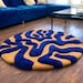 Waves in a Circle, Blue Wave Rug, Tufting Rug and Abstract Shapes ...