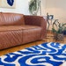 Waves in a Square, Blue Wave Rug, Tufting Rug and Abstract Shapes ...