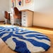 Waves in a Square, Blue Wave Rug, Tufting Rug and Abstract Shapes ...