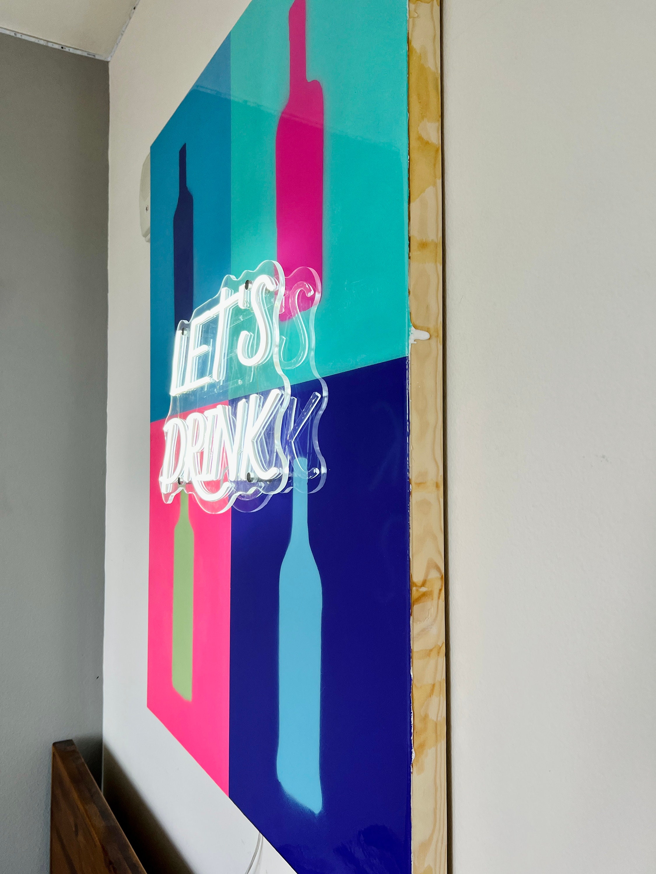 Bar Wall Art With Vibrant Neon Sign - Etsy